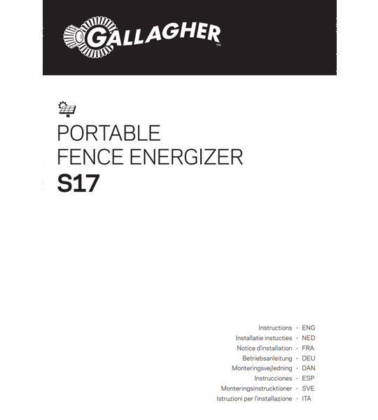 Gallagher S17 Portable Solar Fence Energizer - vetnfarm.com