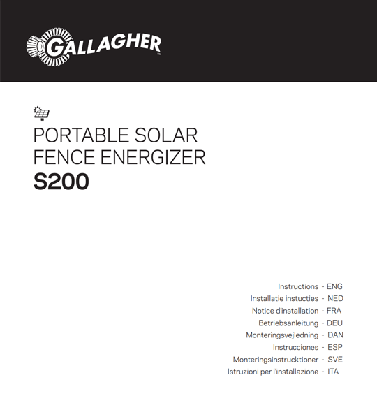 Gallagher S200 Portable Solar Fence Energizer | vetnfarm.com